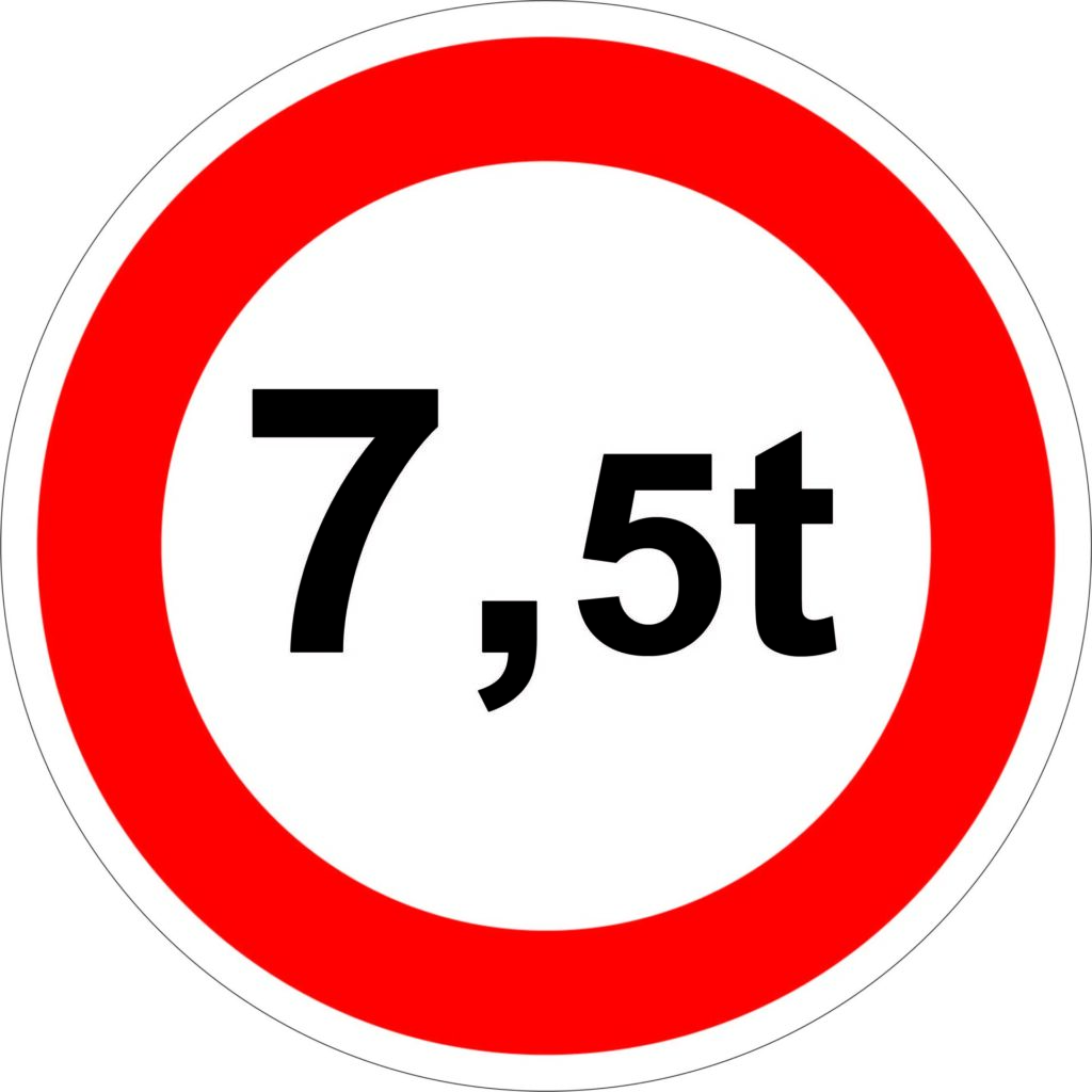 Panneau PVC - Limitation de Tonnage 7.5t - Provence-EPI